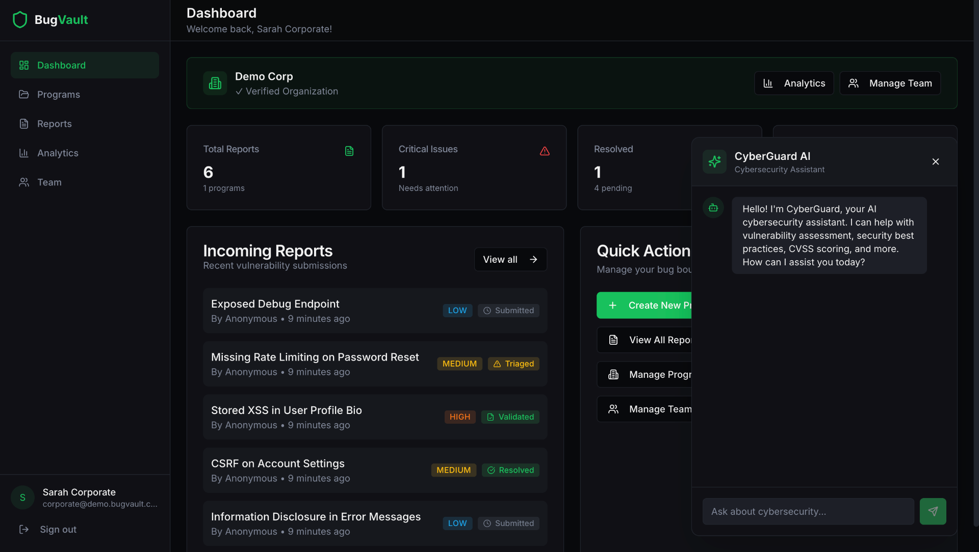 BugVault - Private Bug Bounty Platform